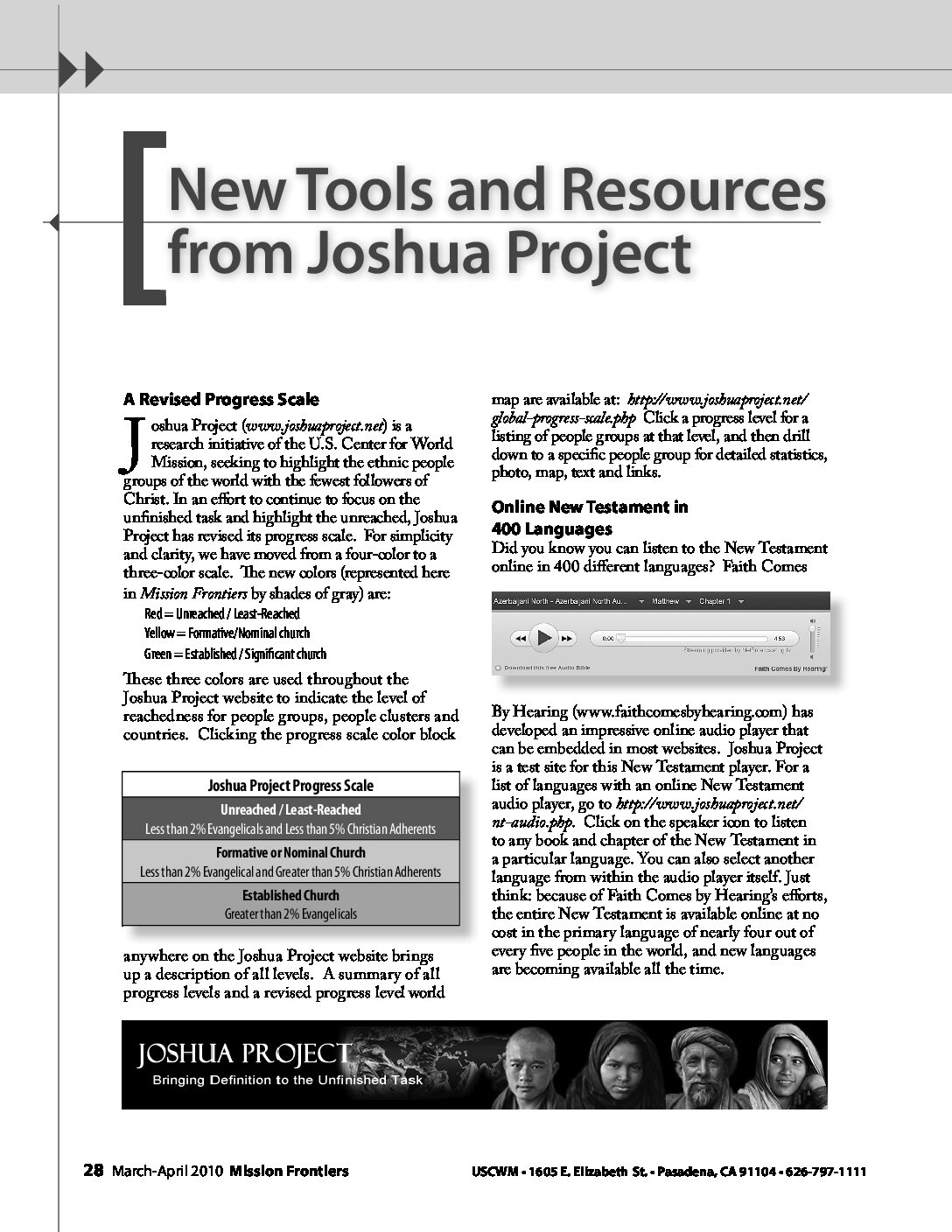 Joshua-Project Tool and Resources – Wesleyan Holiness Connection